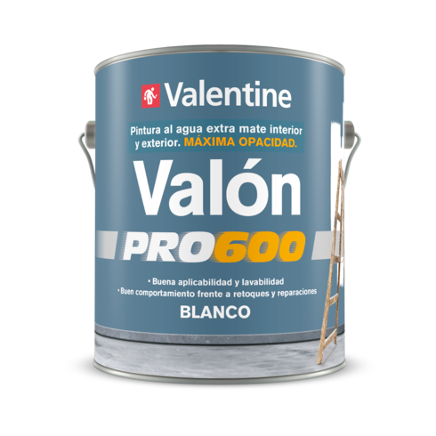 Valón Pro 600 (19790) - Pintura al agua blanca de máxima opacidad ...
